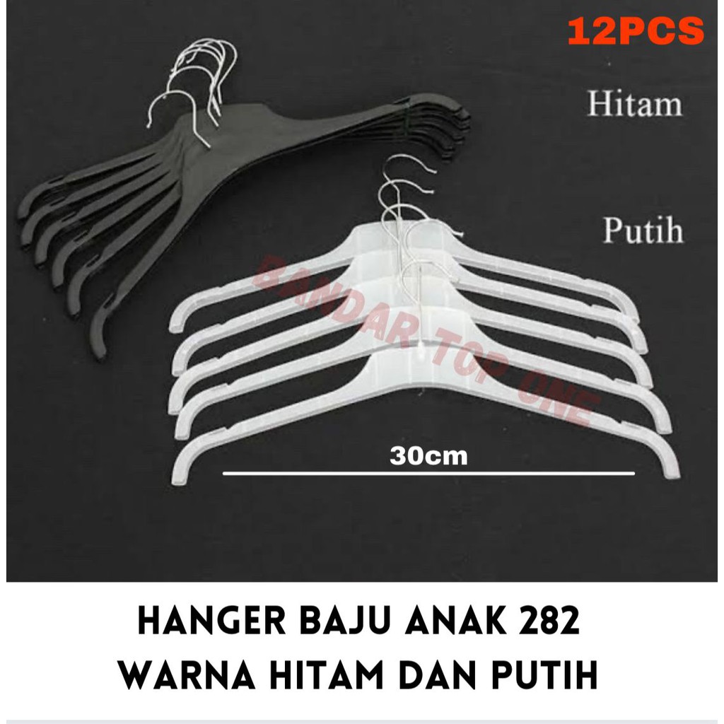 Jual Hanger 282 ANAK ada warna putih dan hitam harga perlusin | Shopee ...