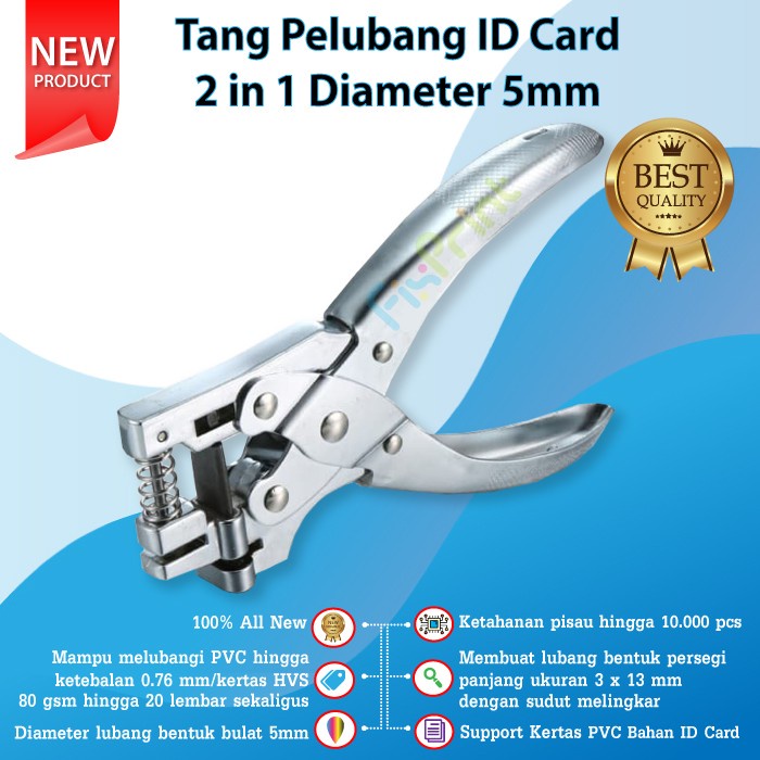 Jual Tang Pelubang ID Card 2 in 1 Diameter 5mm Alat Plong Kertas PVC 5 ...