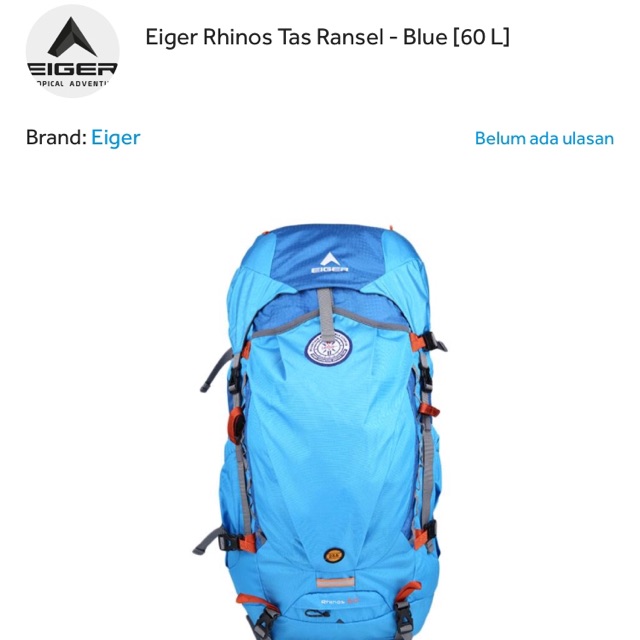 Jual TAS PUNGGUNG EIGER RHINOS 60 LITER BEKAS | Shopee Indonesia