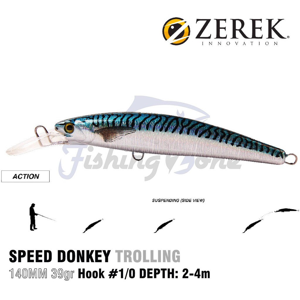 Jual Zerek SPEED DONKEY Lure 140mm 39g Hook 1.0 - Umpan Pancing ...