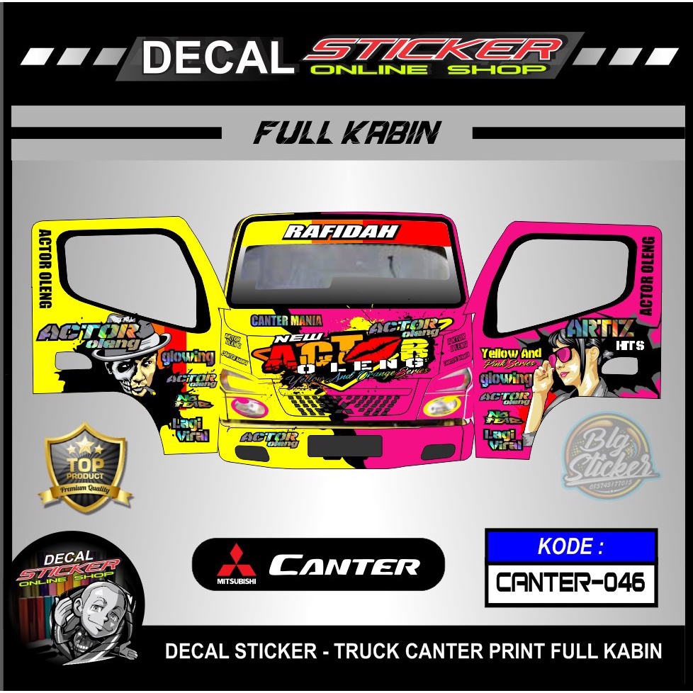 Jual STIKER MOBIL TRUK CANTER | STICKER DECAL PRINT KEPALA TRUCK KEREN ...