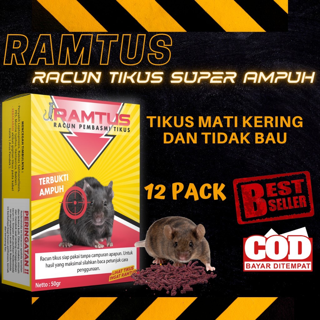 Jual Obat Pembasmi Tikus Paling Ampuh Ramtus Racun Tikus Mati Kering ...