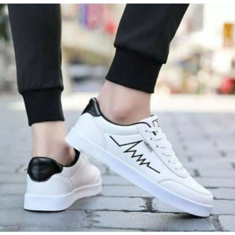 Jual sepatu sneakers casual sport pria dan wanita sepatu white sepatu ...