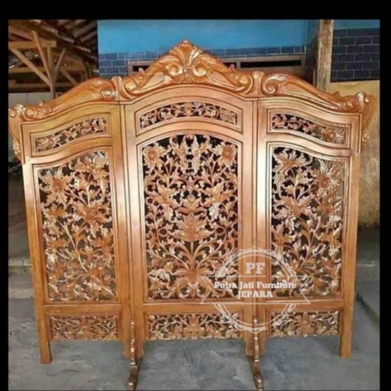 Jual Sketsel pintu 3 /partisi sekat pemisah ruangan ukir Jepara kayu ...