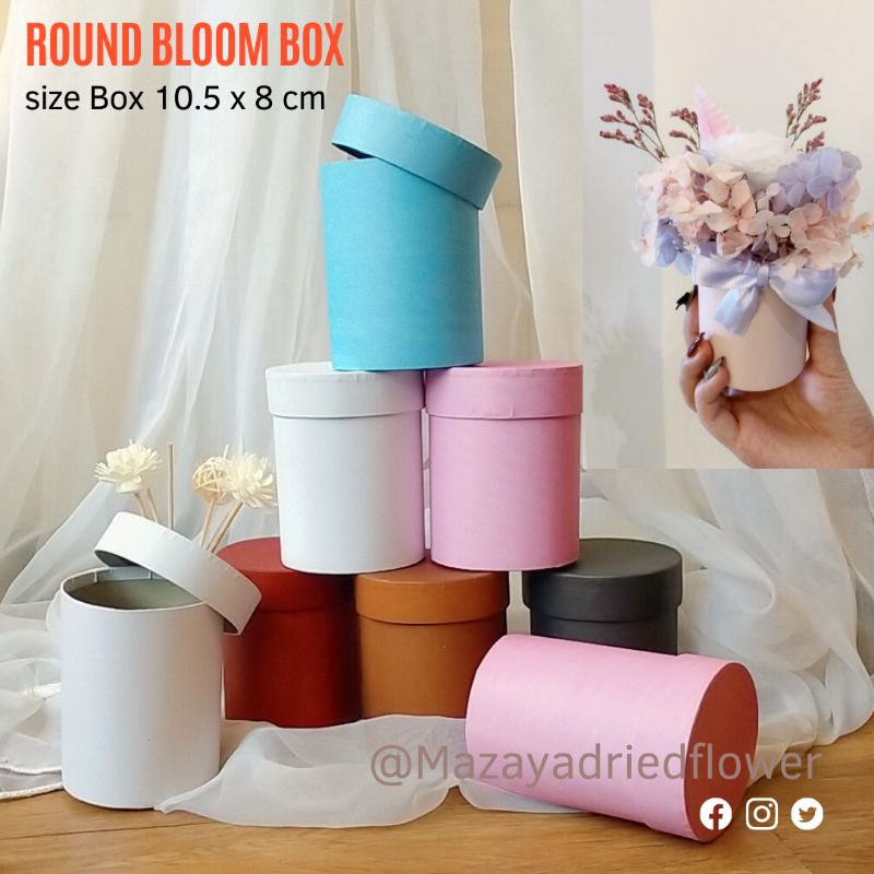 Jual Round bloom box / bloombox / Mini round box / box buket balon / gift | Shopee Indonesia