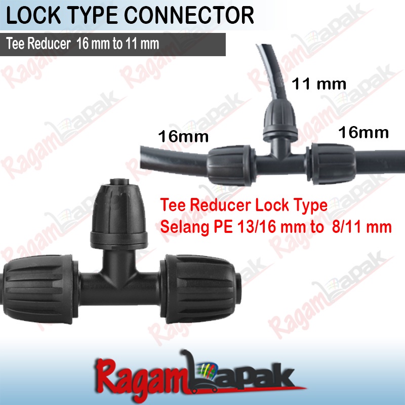 Jual Tee Reducer Lock Type 16 to 11 mm - Tee lock 16 mm to 11 mm ...