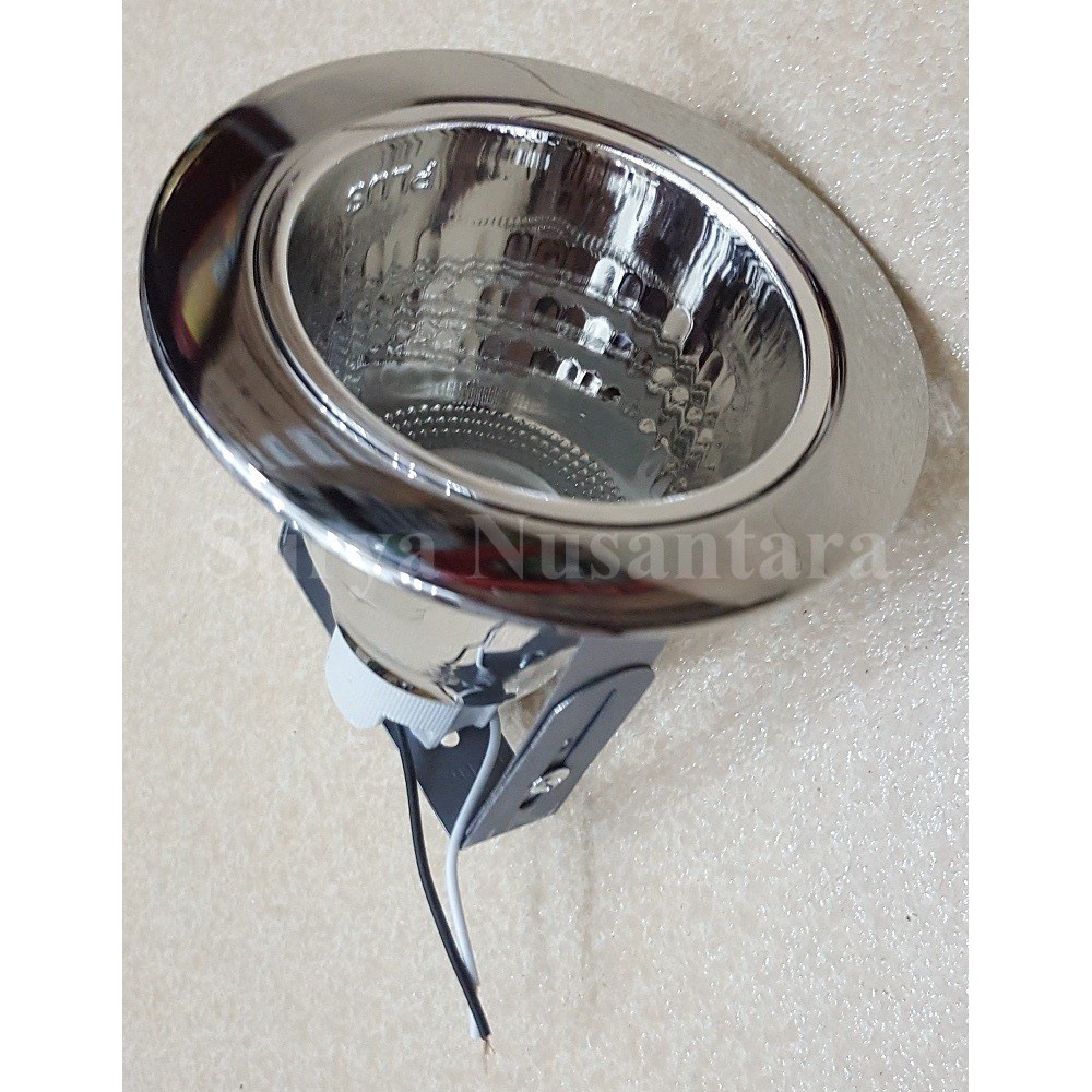 Jual Sarang Rumah Lampu Fitting Downlight E27 Plafon 3,5 Inchi Silver ...