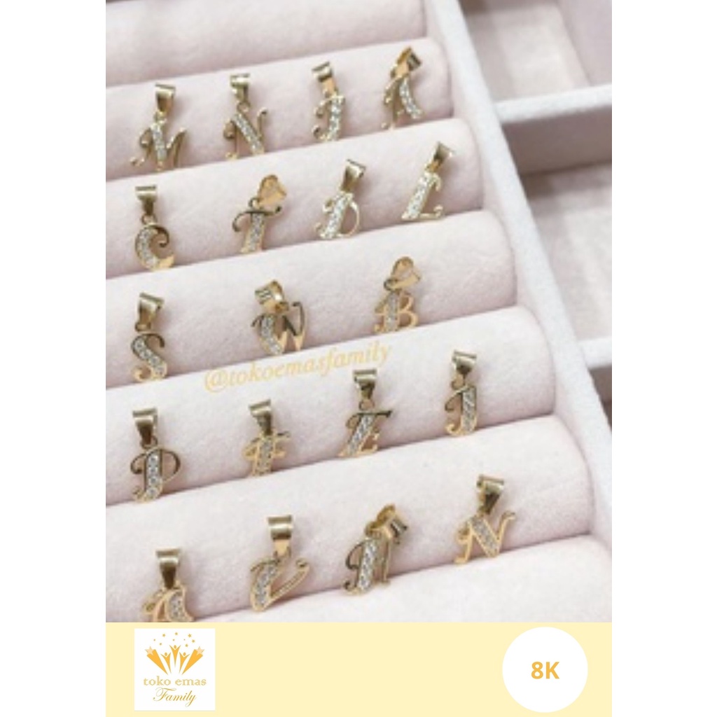 Jual Liontin Emas Kadar 375 (8K) Model Huruf Alphabet Inisial | Shopee ...