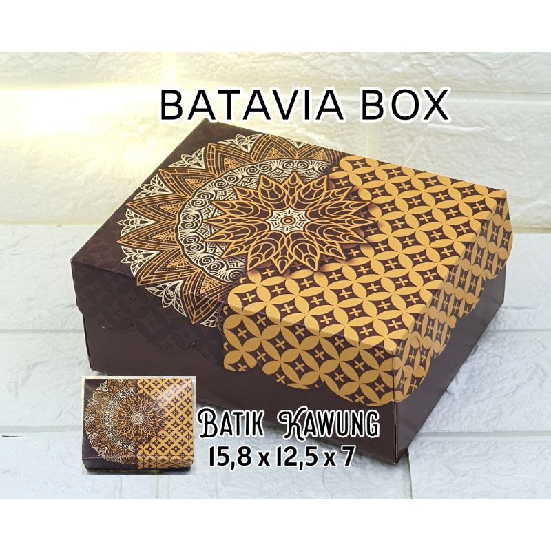 Jual Box snack dus kue uk 15,8x12,5 Motif Batik Kawung | Shopee Indonesia