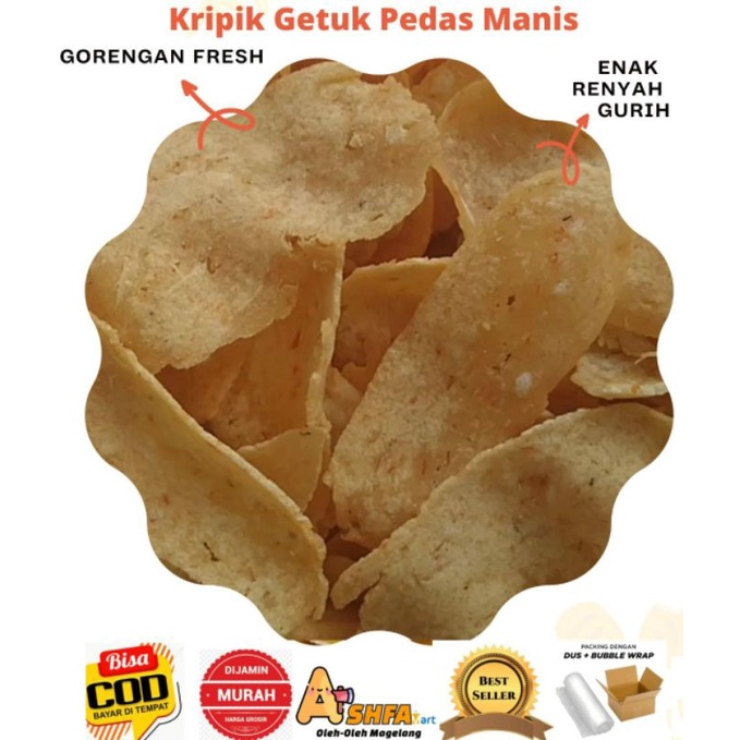 Jual kripik getuk pedas manis 250gr oleh oleh khas magelang keripik ...
