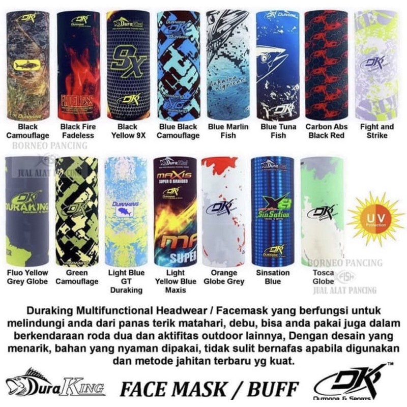 Jual Buff DURAKING - Face Mask - Masker Mancing - Aksesoris Pakaian ...