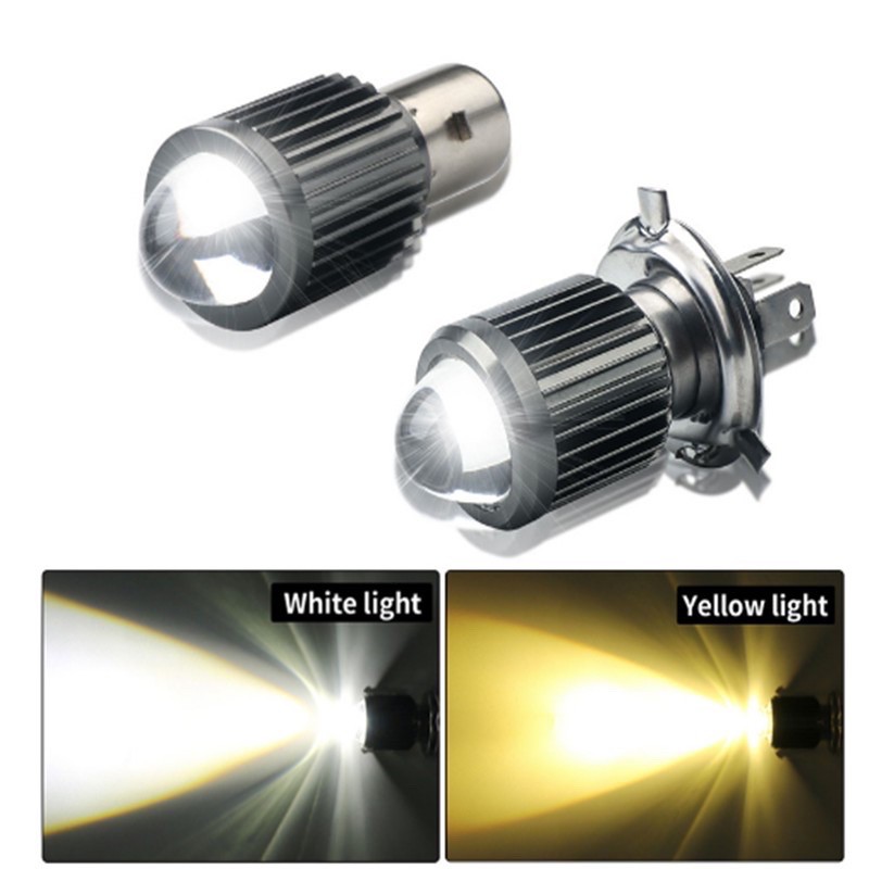 Jual Lampu Depan Sepeda Motor H4 LED Laser 2 Warna HI /LOO 18W | Bohlam ...