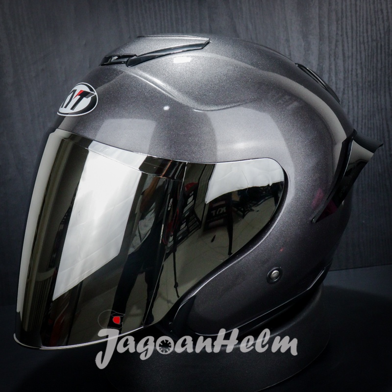 Jual KYT HELM KYOTO R SOLID | GUNMETAL | ORIGINAL HELMET | Shopee Indonesia