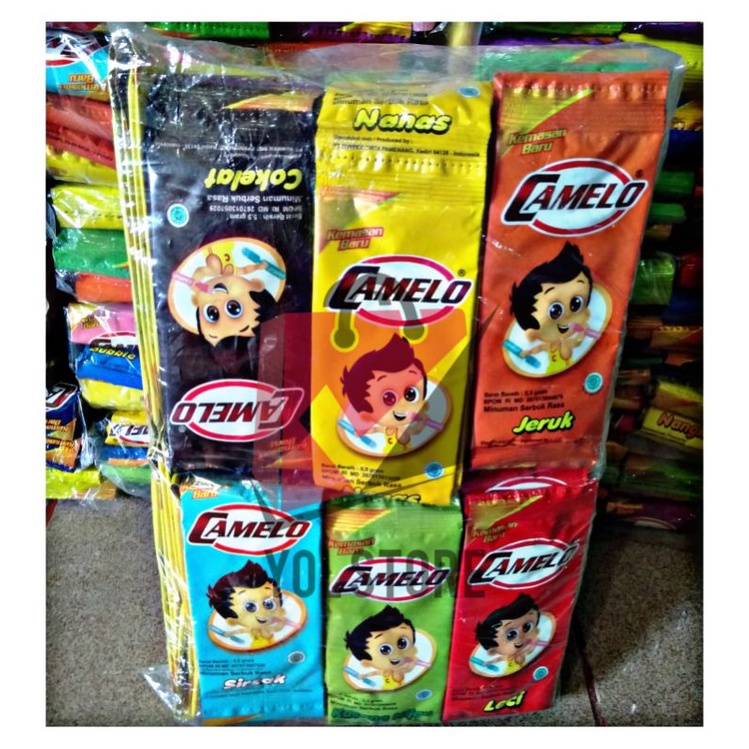 Jual BUBUK ES INJECT/SUNTIK CAMELO SEMUA RASA 1 Kg (190 PCS) | Shopee ...