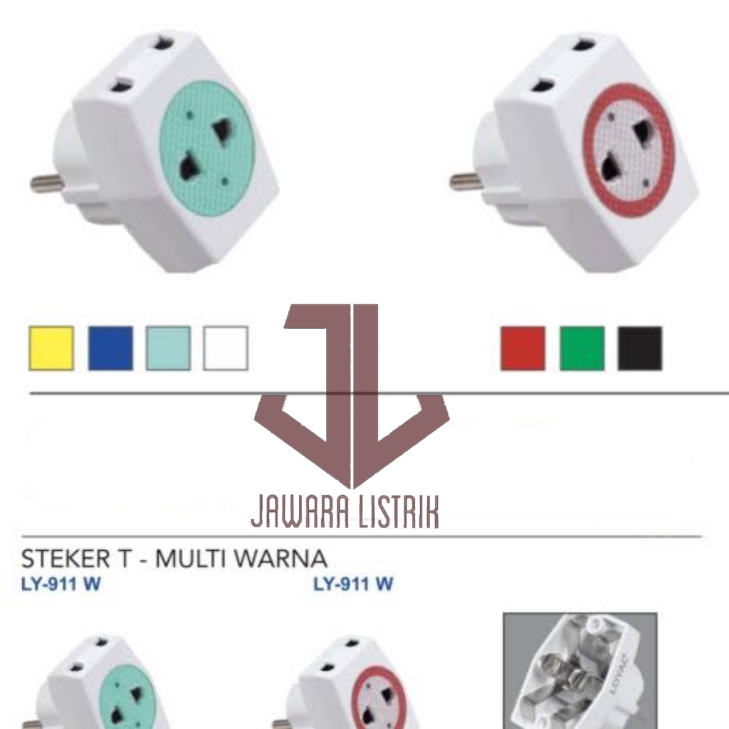 Jual STEKER COLOKAN T MULTI WARNA LOYAL LY 911W 911 W STOP KONTAK ...