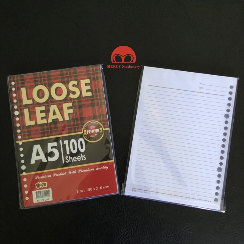 Jual Loose Leaf GARIS Putih A5 isi 100 Lembar Kertas File A5 | Shopee Indonesia