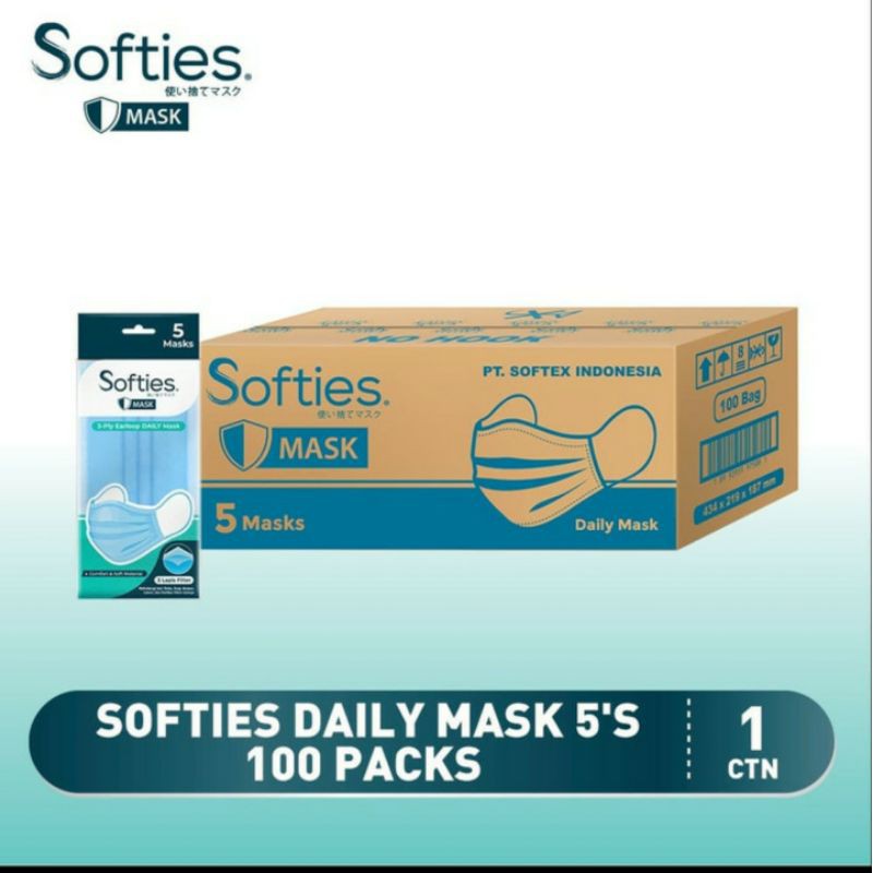 Jual Softies Daily Mask 5s 1 Carton (5s x 100) | Shopee Indonesia