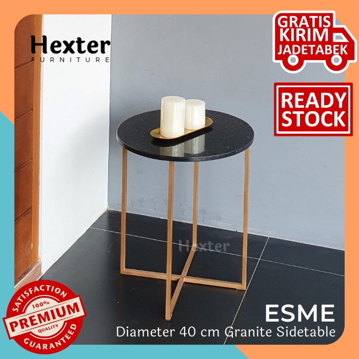 Jual ESME - Meja Bulat Granit 40 cm Nakas Granite Round Side Table ...