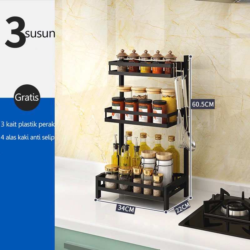 Jual Rak Dapur Rak Rempah Rak Bumbu Stainless Steel Rak Penyimpanan ...