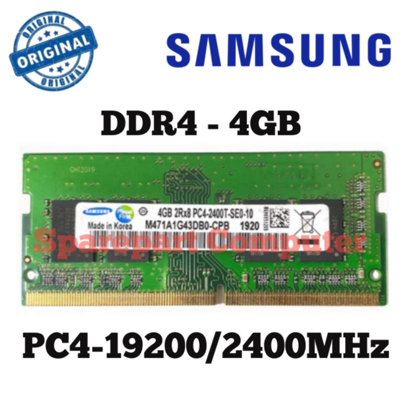 Jual RAM NB LAPTOP DDR4 4GB PC4-2400 MHz ORIGINAL RAM SODIMM LAPTOP ...