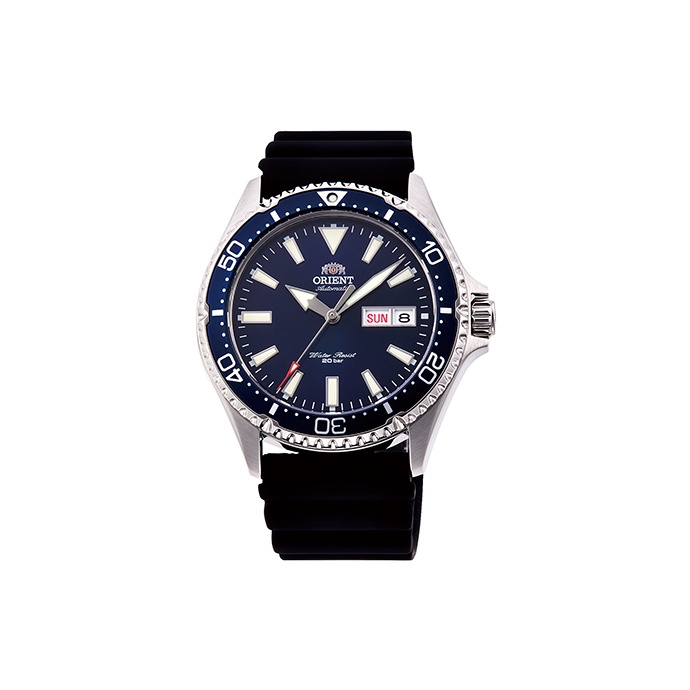 Jual Orient RA-AA0006L19B Mako III Automatic Blue Dial Black Rubber ...