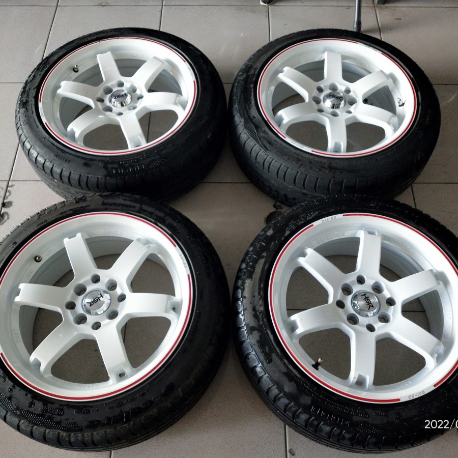 Jual Velg Mobil Bekas Racing Ring 16 Lubang 4 RAI-S3 HSR R16X7 8X100-114,3 BAN 195 50 R16 ...