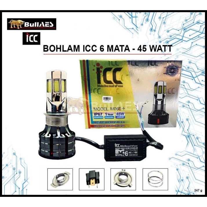 Jual Lampu Led Motor 6 Sisi H6 H4 Ac Dc 45 Watt Icc Original Superterang | Shopee Indonesia