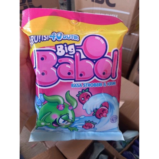 Jual Permen Big Babol Rasa Strawberry & Cream ( 1 Pack x 40 Pcs ...