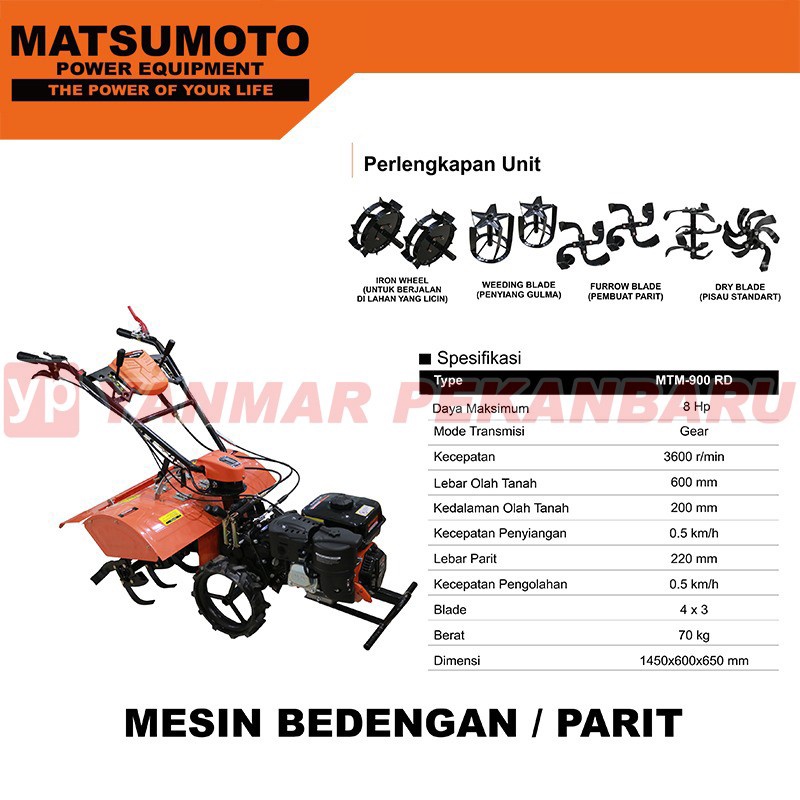 Jual Mesin Bajak Sawah / Traktor Tangan / Mini Tiller MTM 900 RD ...