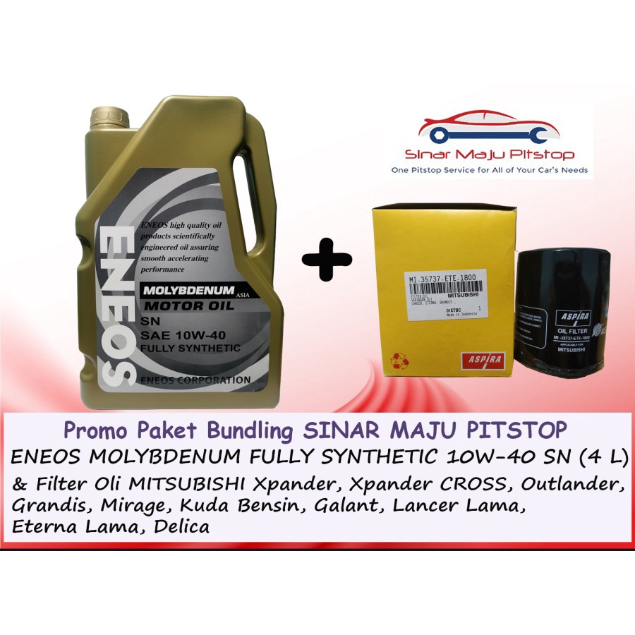 Jual Paket Bundling Oli ENEOS MOLYBDENUM FULLY SYNTHETIC MOTOR OIL 10W ...