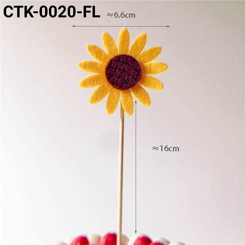 Jual GR-CTK-0020 Cake topper kue kertas taman bunga matahari sunflower ...