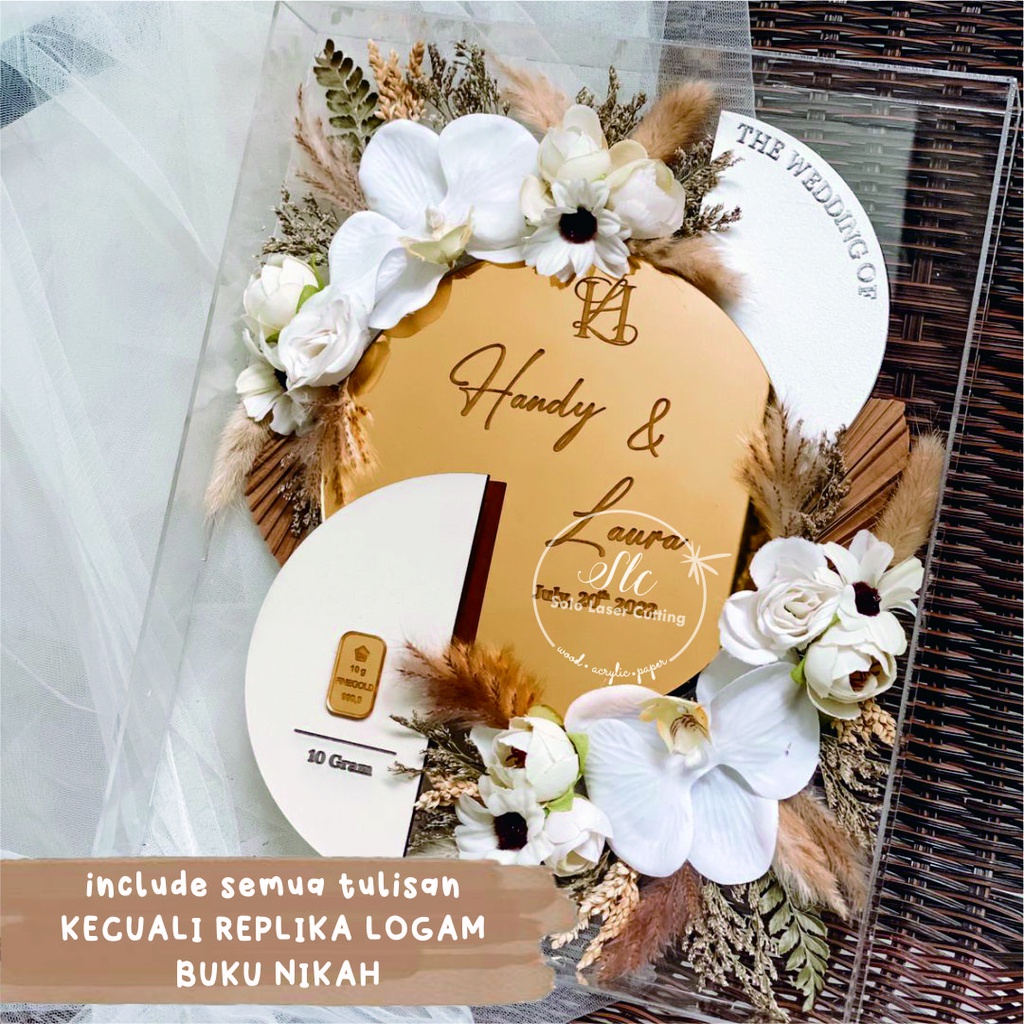 Jual ROUND ACRYLIC BOTANIQUE 20x25 25X30 Mahar Pernikahan GIFT ...