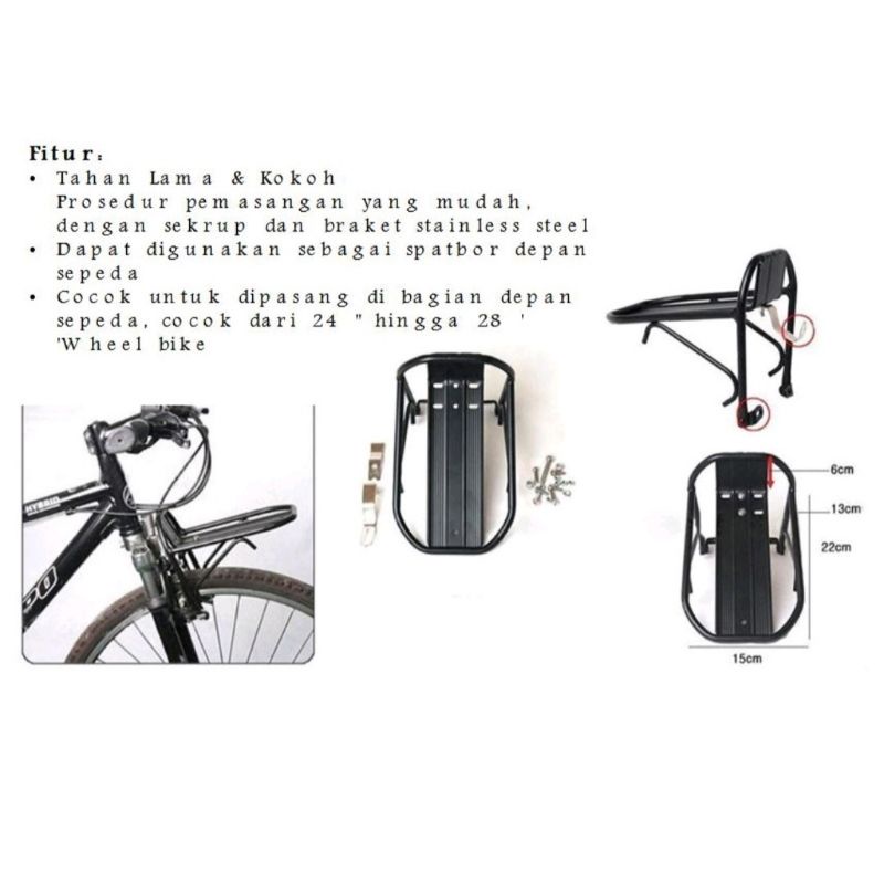 Jual Rak Panier Bagasi Depan Sepeda Alloy | Shopee Indonesia