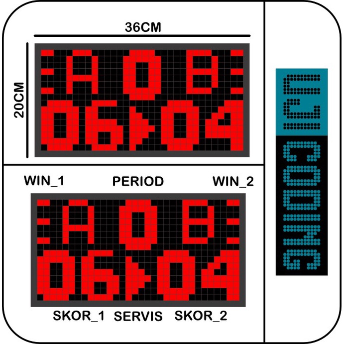 Jual Score Board Scoring Board Papan Skor Digital Tipe SB-P10-003 Wifi ...