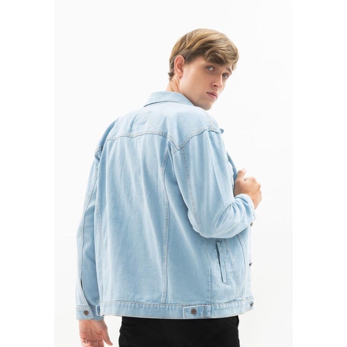 Jual houseofcuff jaket jeans pria polos tebal dilan jaket denim biru ...