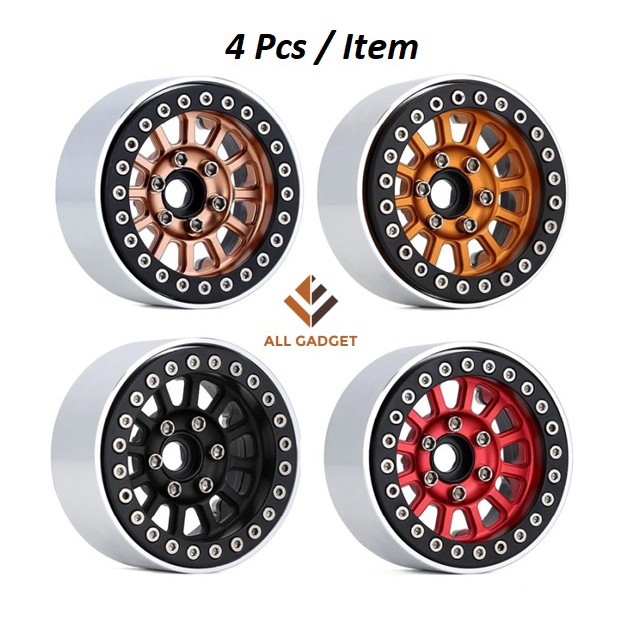 Jual Metal Velg 1.9 12 Spokes 4pcs Alloy Beadlock Wheel Rim RC Crawler ...