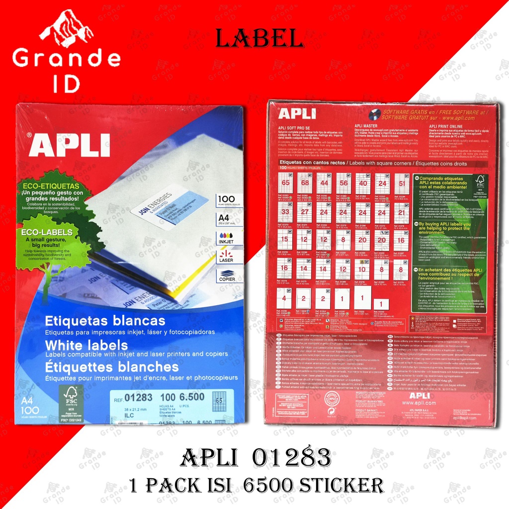 Jual LABEL STICKER APLI 01283 COMPUTER PAPER BANTEX ISI 6500 STICKER ...