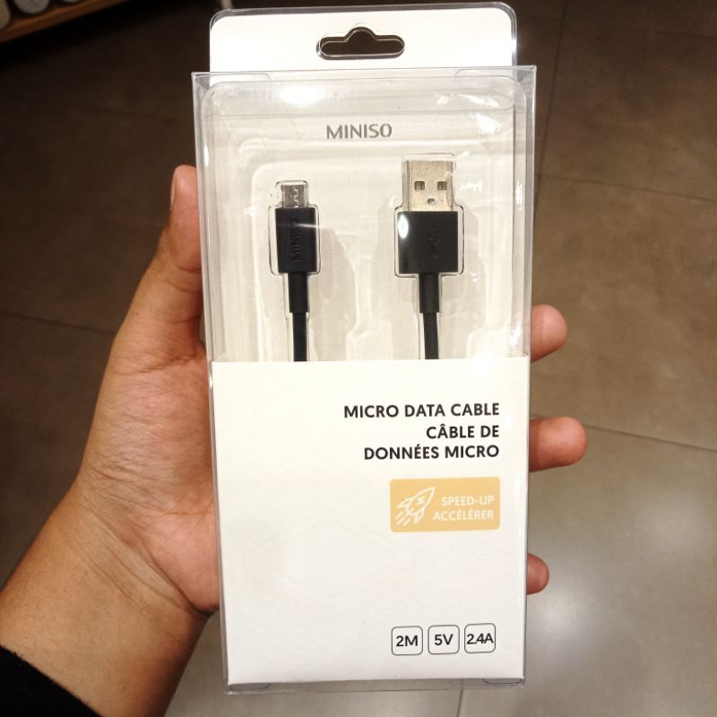 Jual MINISO ANDROID MICRO CABLE DATA / KABEL DATA PANJANG 2 METER | Shopee Indonesia