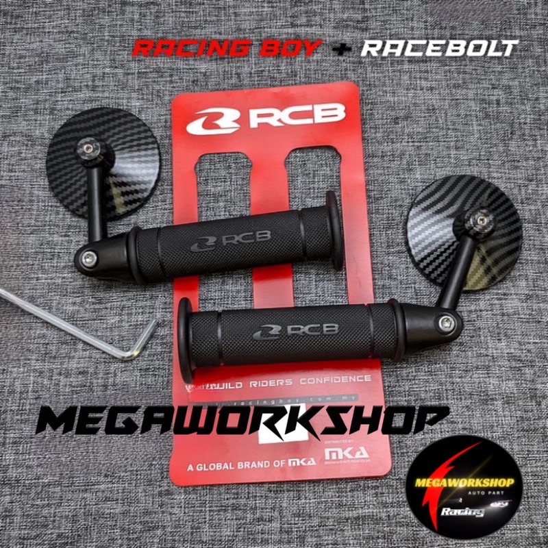 Jual [ RBCX RACEBOLT ] Spion Jalu Karbon Plus Handgrip RBC RACING BOY ...