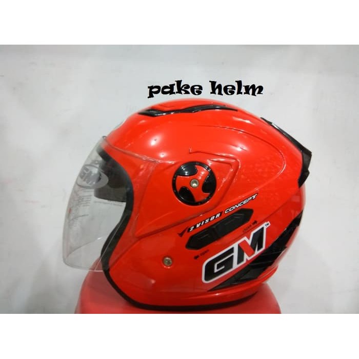 Jual HELM GM INTERCEPTOR SOLID DOUBLE VISOR MERAH FERRARI | Shopee ...