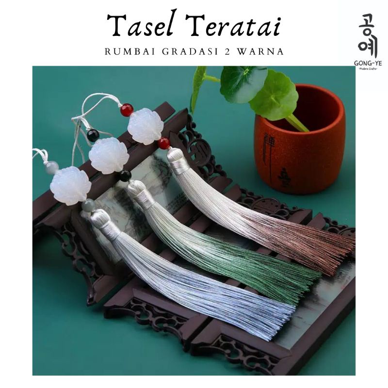 Jual Gantungan Tasel Rumbai Lotus Putih Gradasi Warna Indah Norigae ...