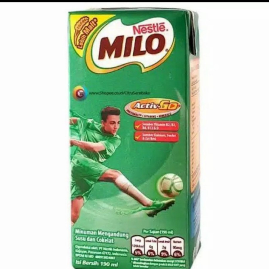 Jual susu milo uht activ go 180ml karton dan eceran | Shopee Indonesia