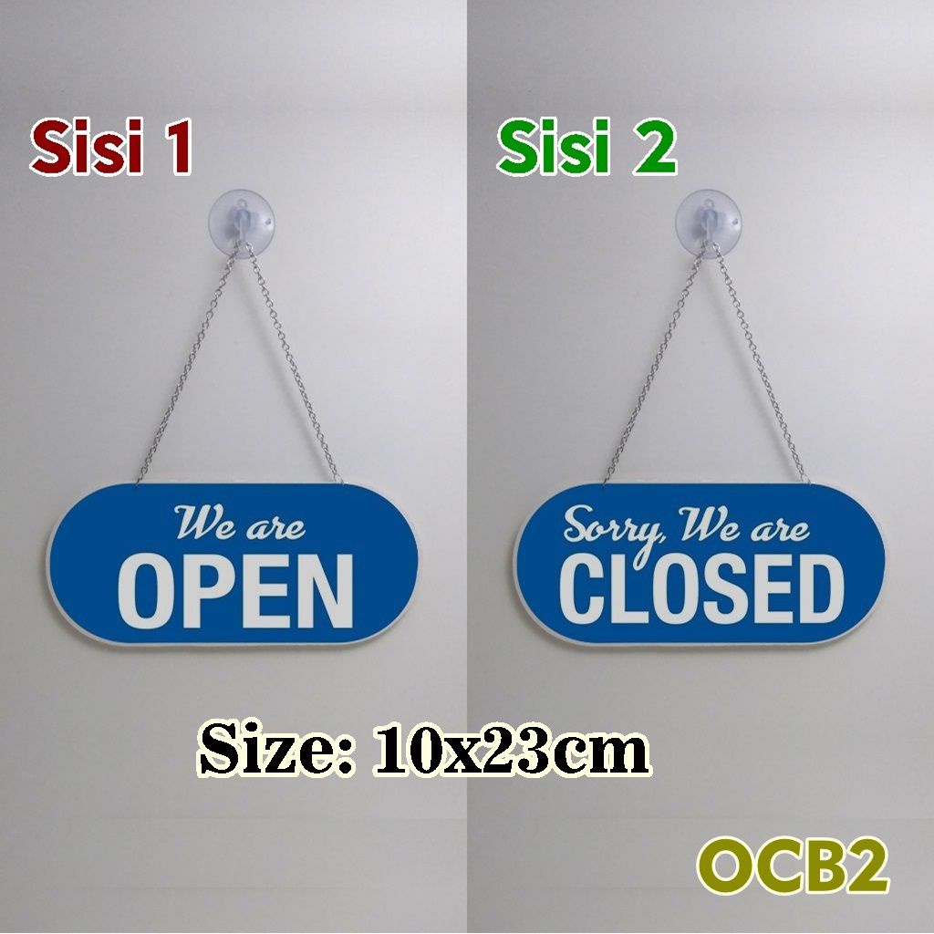 Jual Open Close Sign Label Gantung Buka Tutup Pintu Toko Oval Signage ...