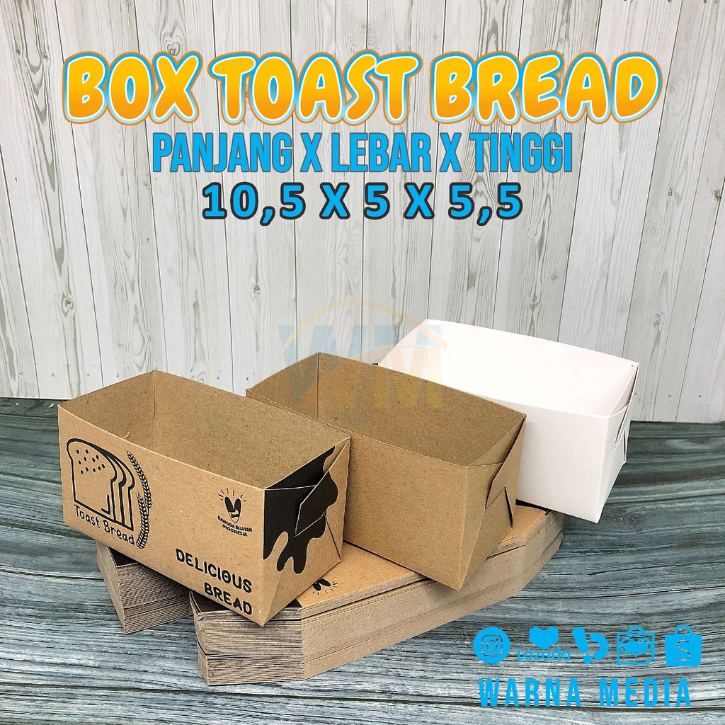Jual Toast Box Bread/Dus Roti Panggang/Box Roti Bakar Mini/Kemasan Tray ...