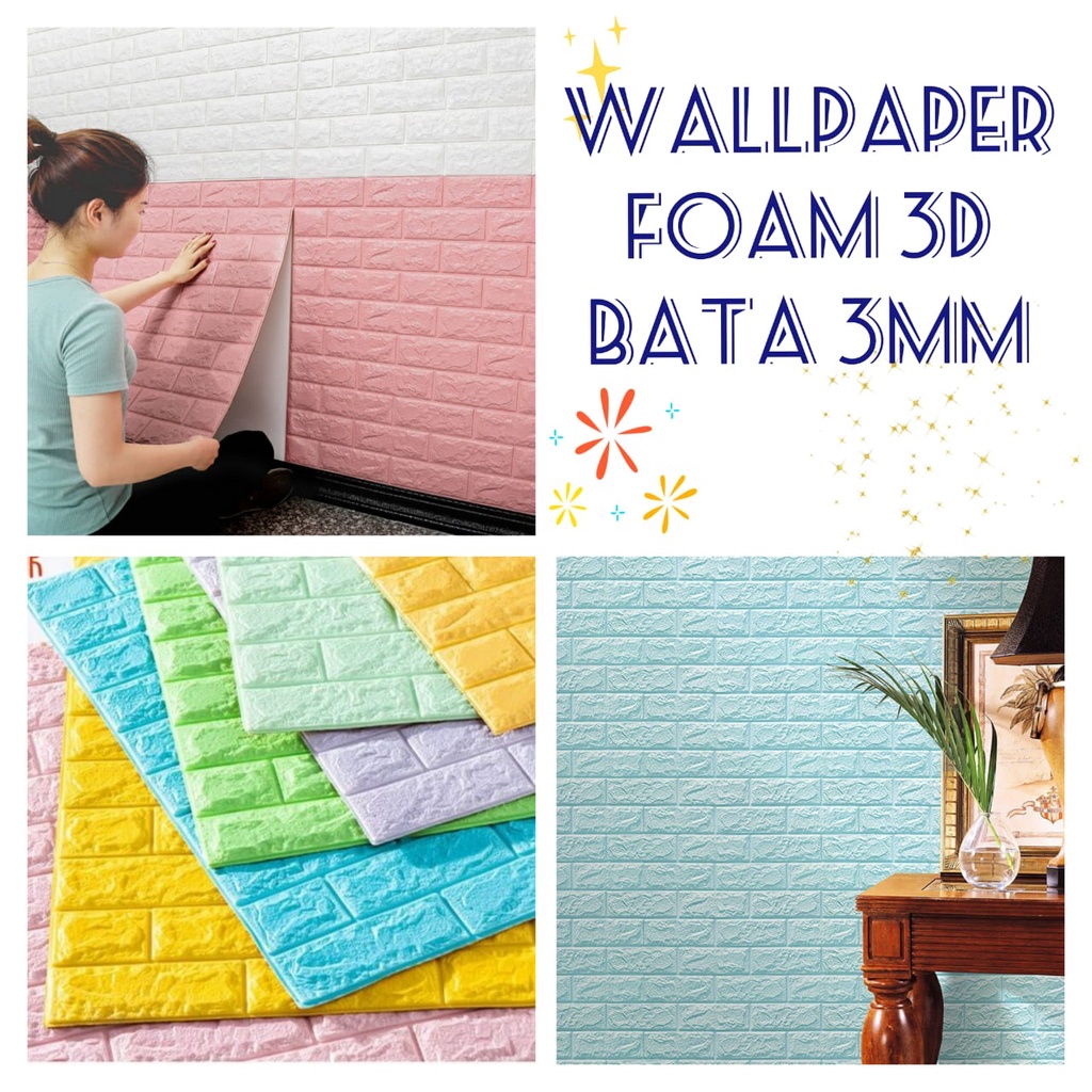 Jual Wallpaper Dinding 3D Foam Sticker Wallpaper Dinding 77 x 70 cm ...
