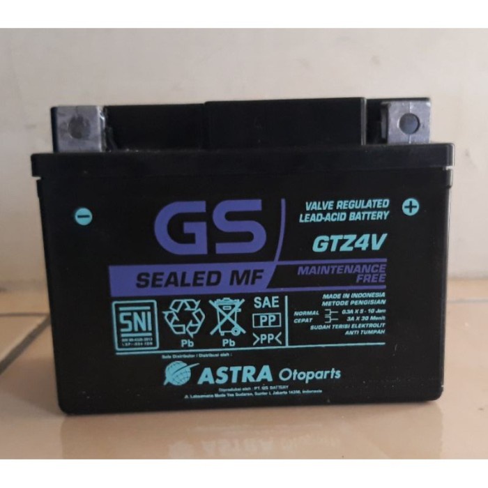 Jual Accu/Aki Motor Kering GS Astra Original GTZ4V untuk motor Beat ...