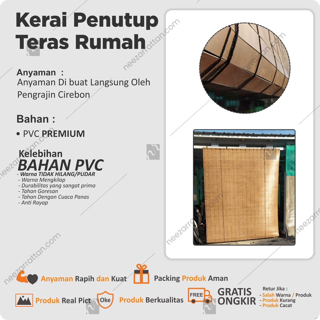 Jual Penutup Kerai Tirai Gulung Outdoor Penutup Garasi Motif PVC ...