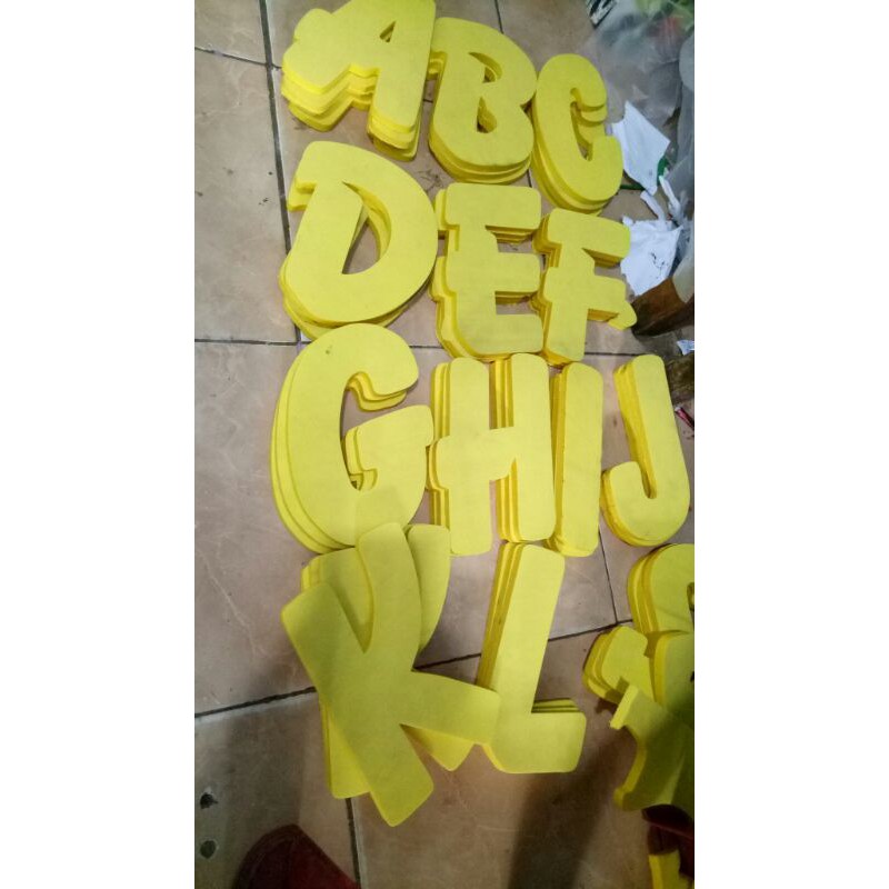 Jual abjad spon ati spon papan bunga abjad huruf A-Z tebal 1 cm tggi ...