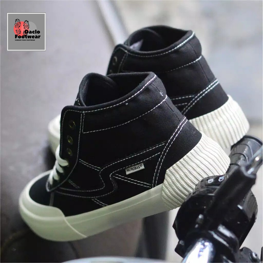 Jual Patrobas Equip Black White High Cut | Shopee Indonesia