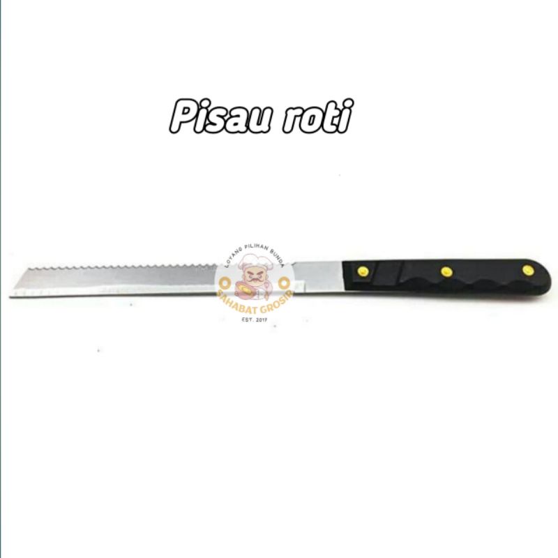 Jual Pisau roti stainless pisau gerigi panjang serrated Bread Cake ...